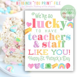Teachers and Staff Appreciation Printable Sign, Staff St. Patrick's ...