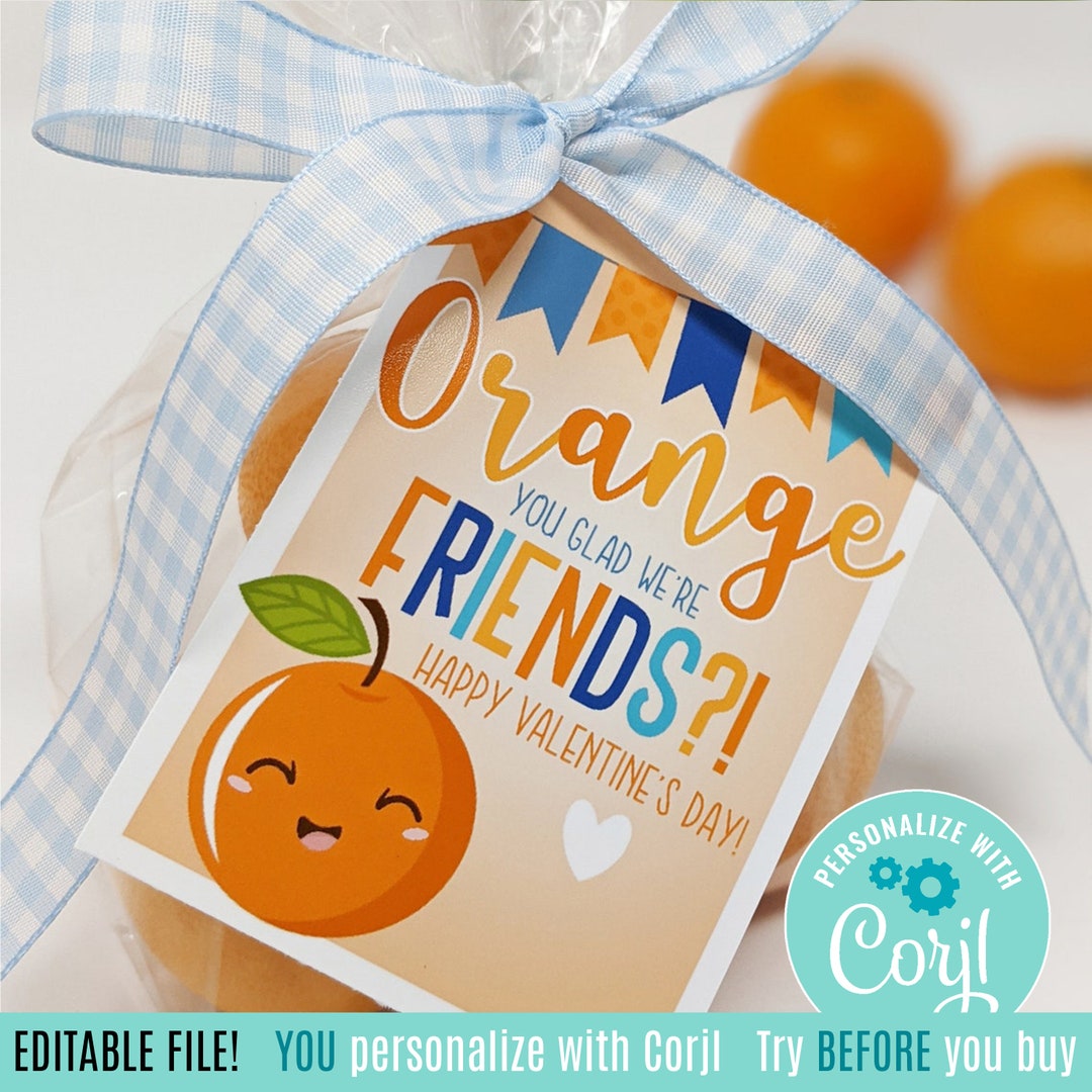 Editable Orange Valentine's Day Printable Tags Cuties Valentine Healthy ...