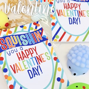 Squishy Toy Valentine's Day Printable Gift Tags Squisin' You Blue Boy ...