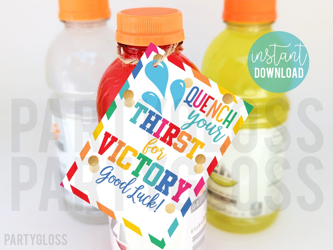 Swimming Good Luck Printable Tags, Quench Your Thirst for Victory ...