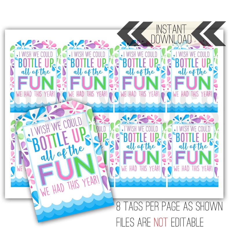 Teacher Appreciation Printable Tags, Water Bottle Drink Gift Tumbler ...
