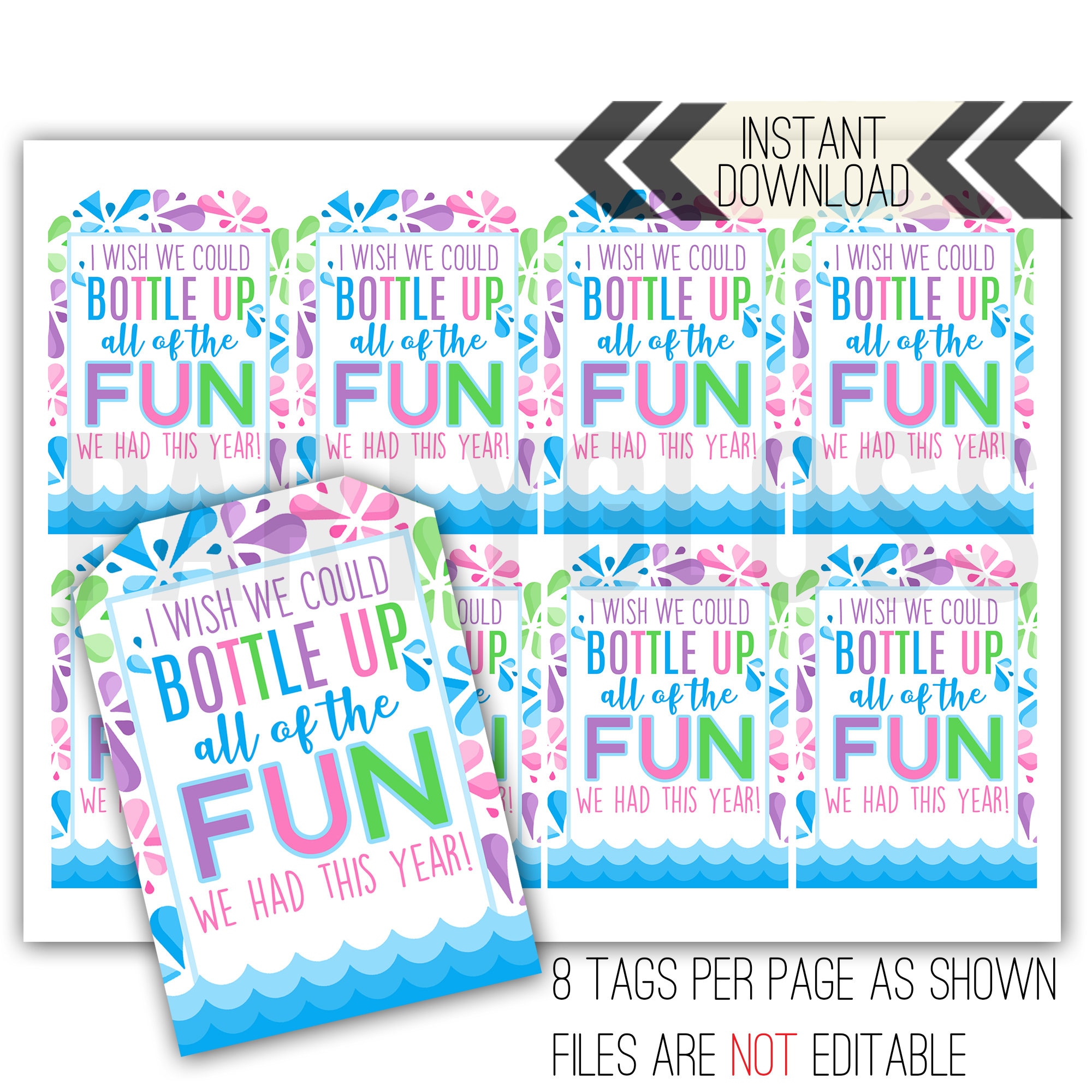 Teacher Appreciation Printable Tags, Water Bottle Drink Gift Tumbler ...