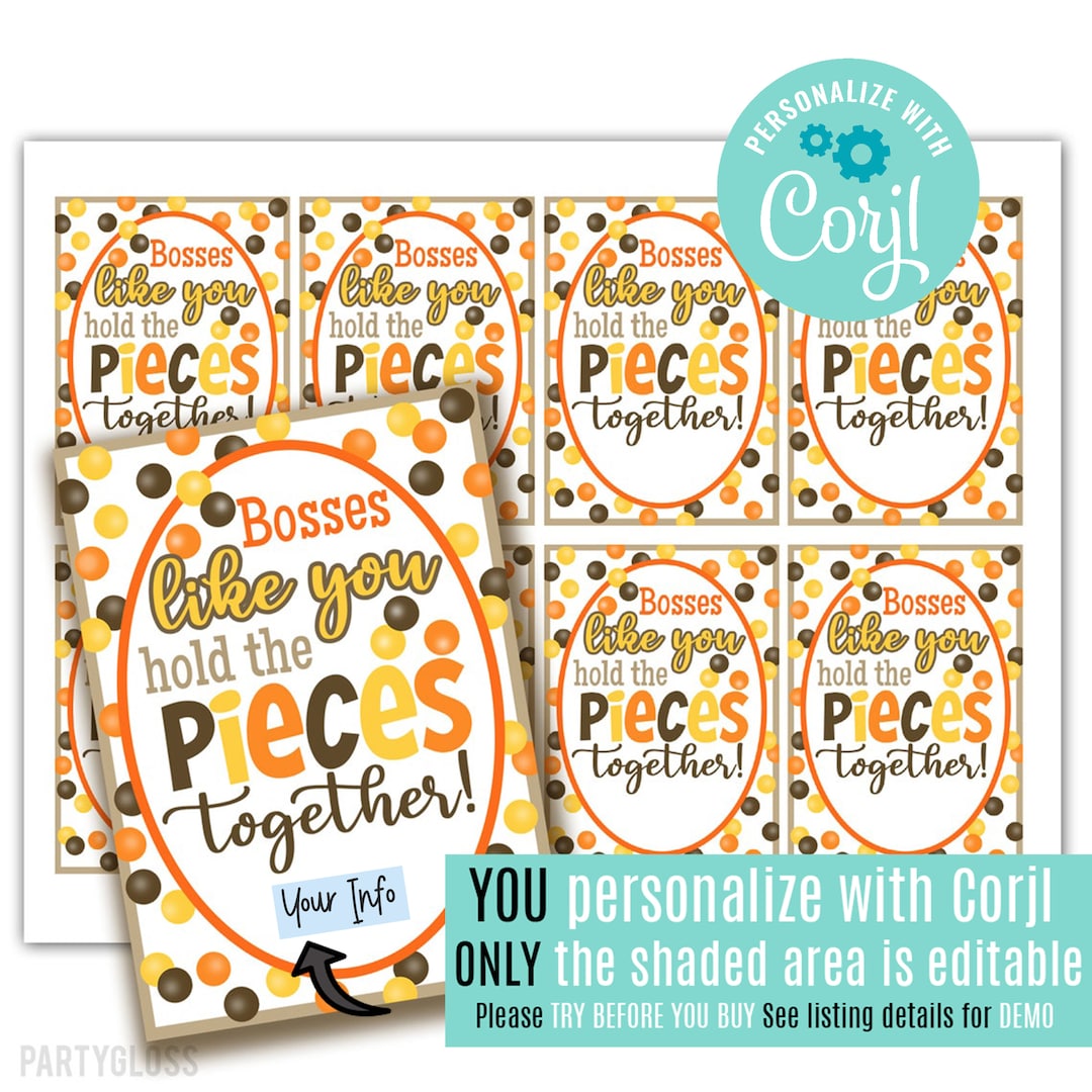 Editable Boss Appreciation Printable Gift Tags, Bosses Like You Hold ...