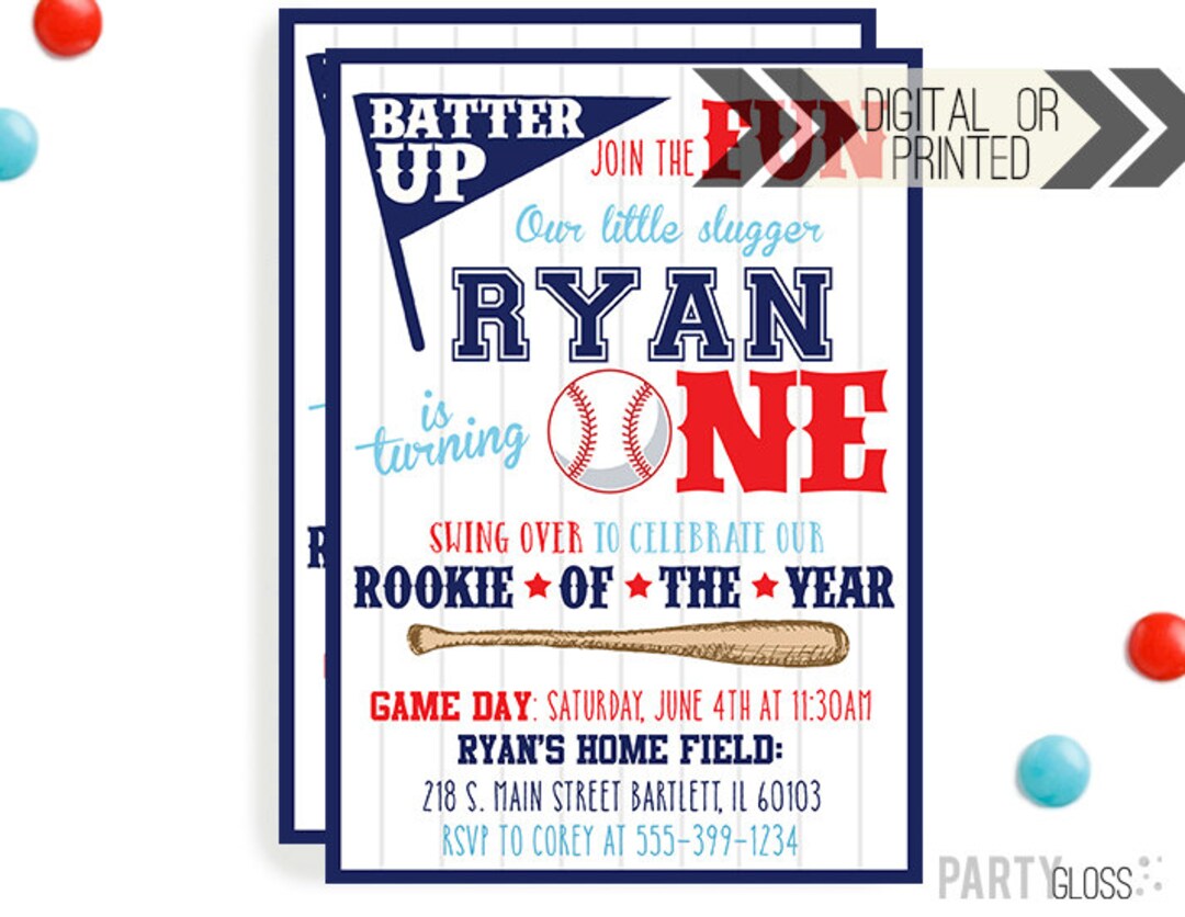 Baseball Birthday Invitation | Digital or Printed | Baseball Invitation ...