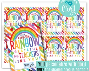 Teacher Appreciation Tag Rainbow Appreciation Tag You - Etsy