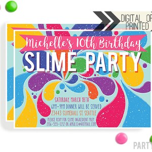 Slime Invitation Digital or Printed Slime Party Invitation Slime ...