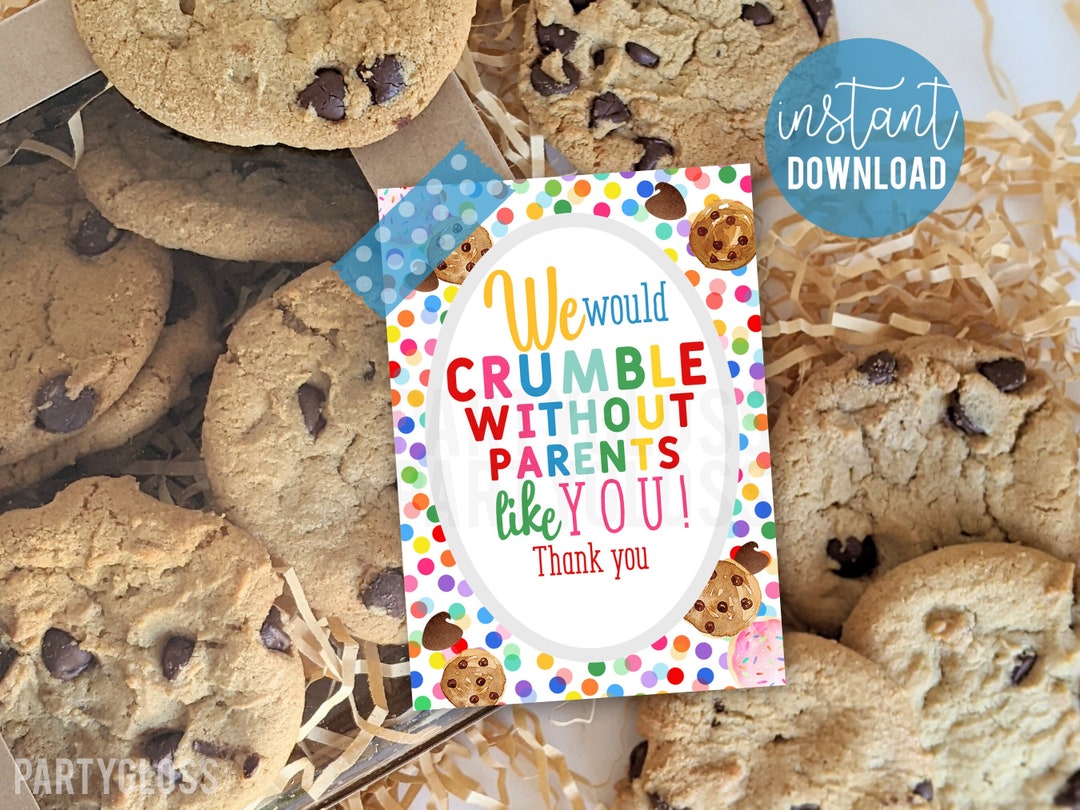 Parent Appreciation Printable Tags Cookie Tag Gift for Volunteers ...