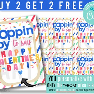 Editable Poppin by Valentine's Day Printable Tags , Pastry Pop by ...