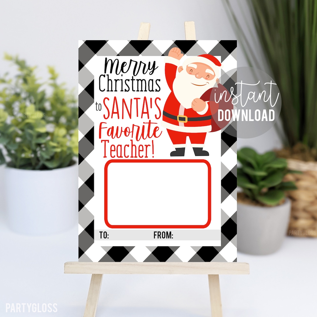 Teacher Christmas Printable Gift Card Holder | Teacher Gift Card Holder ...