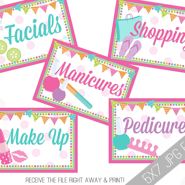 Spa Party Printables - Etsy