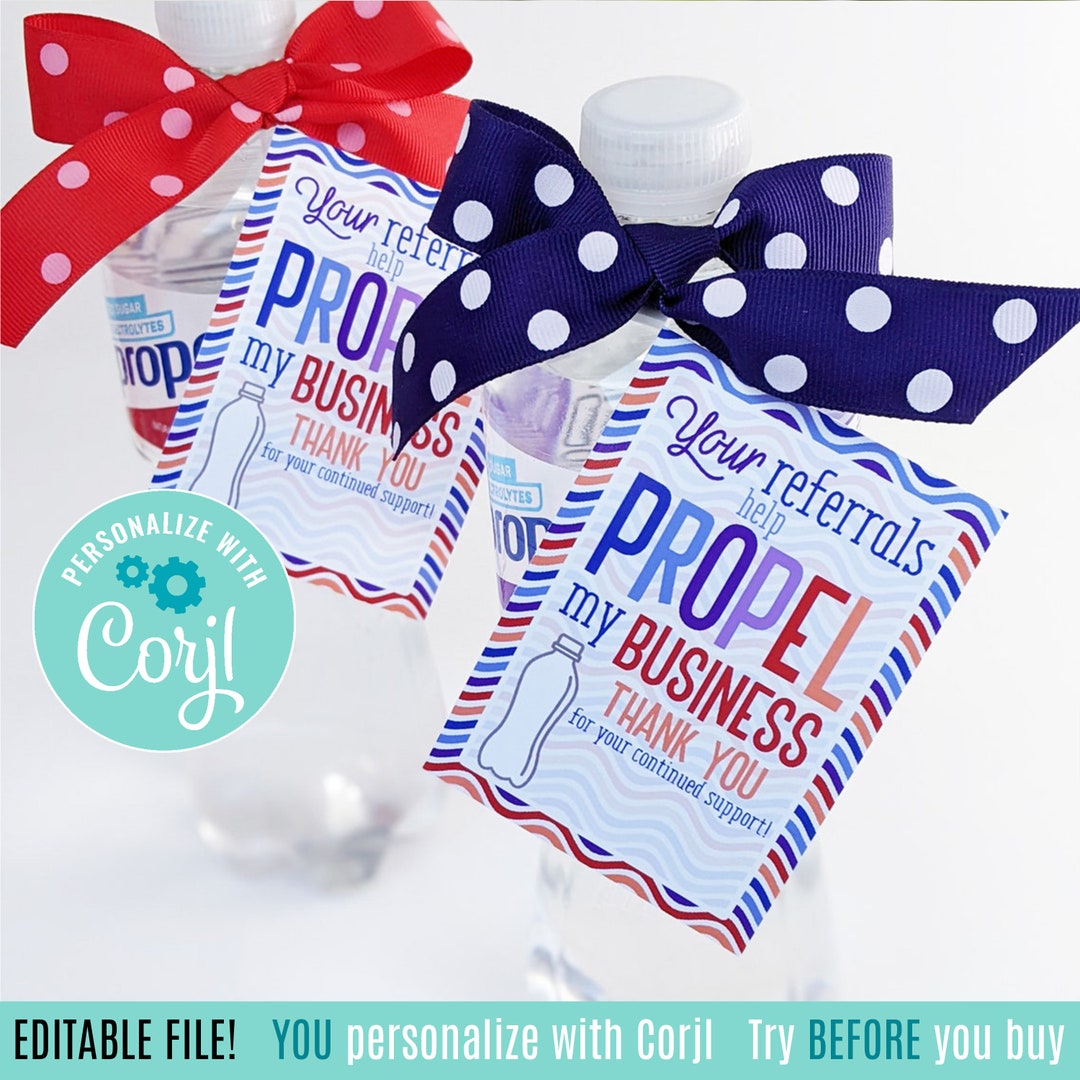 Editable Referral Appreciation Printable Gift Tags, Your Referrals ...