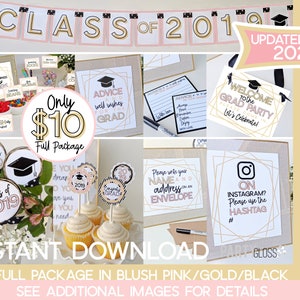 Graduation Printable Package Grad Party Decor Class of - Etsy
