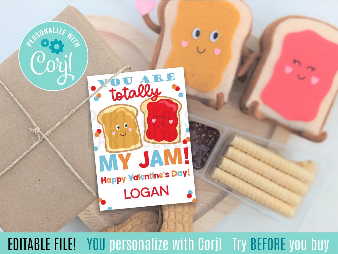 Editable Valentine's Day Printable Valentine Tag, Totally My Jam ...