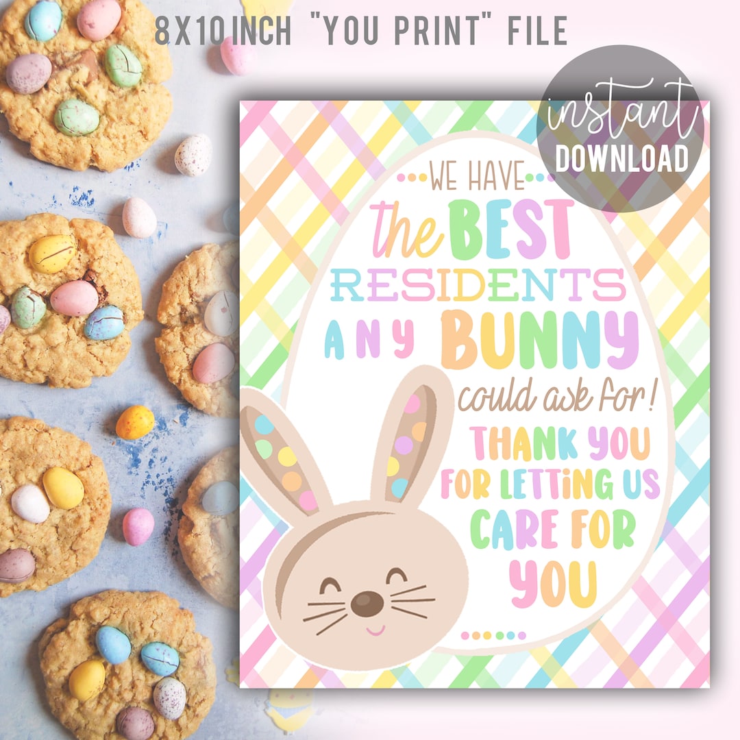 Resident Appreciation Printable Sign, Care Home Print, Residents Easter ...