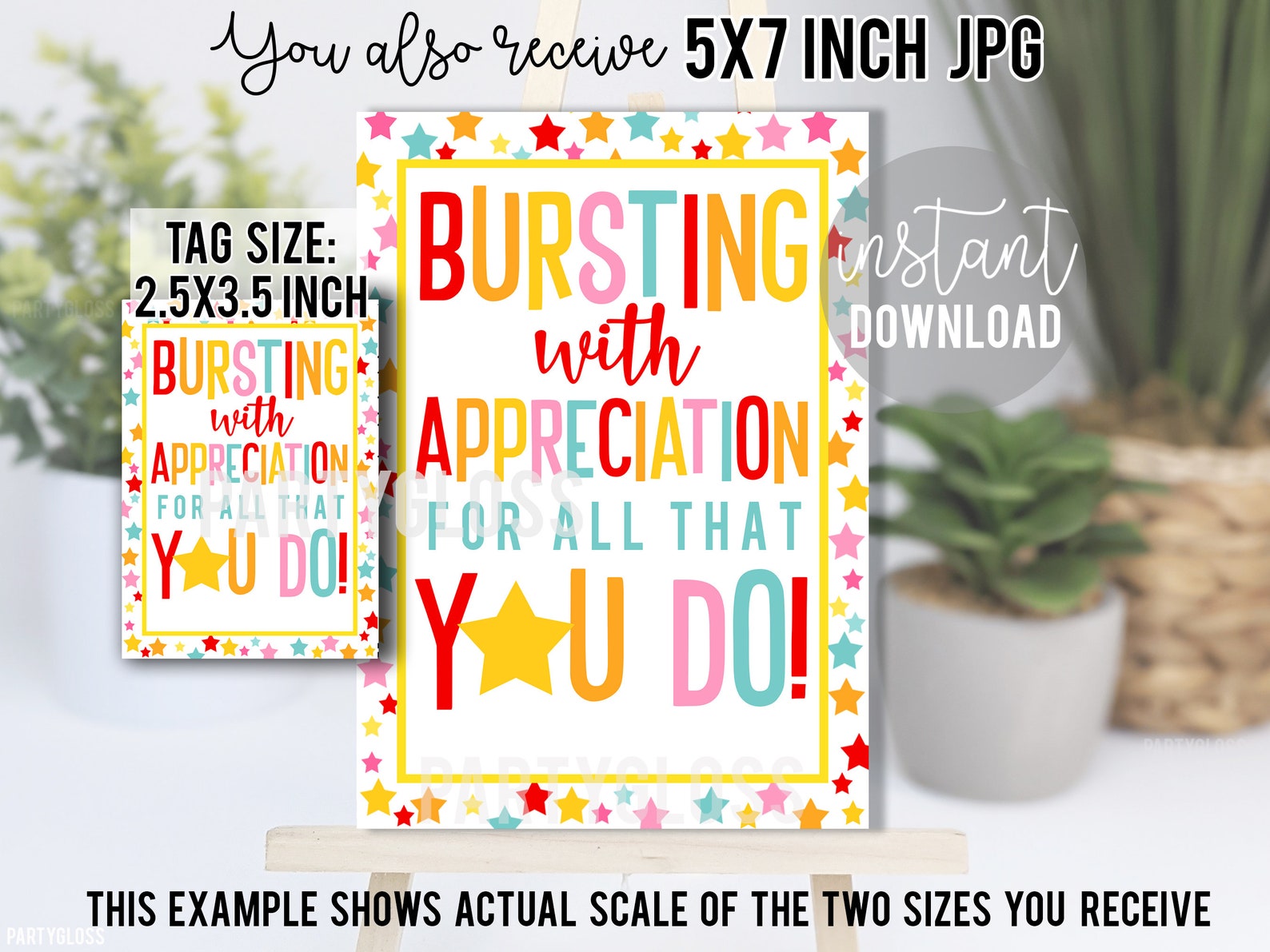 Bursting With Appreciation for All That You Do Printable Gift Tags ...