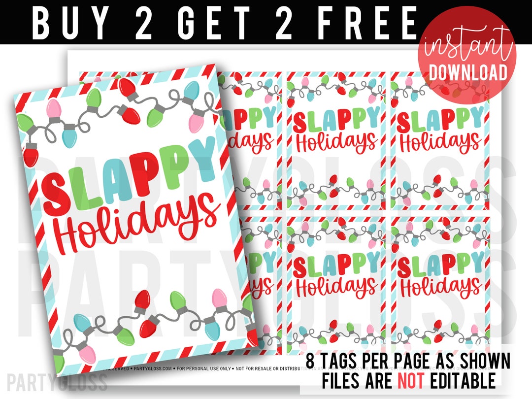 Slappy Holidays Printable Slap Bracelet Tag | Christmas Tag for Kids ...