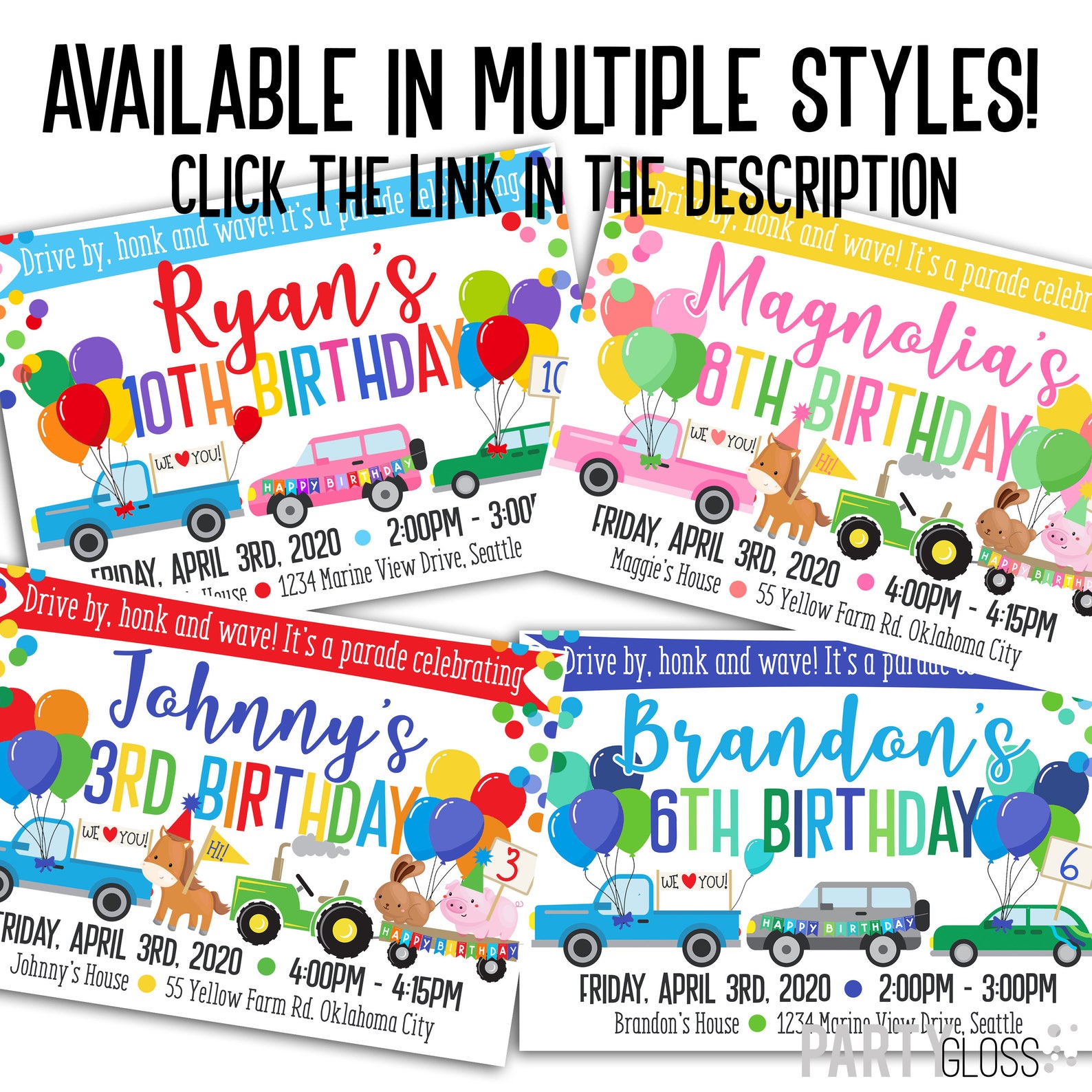 Drive by Birthday Parade Invitation Digital Invitation - Etsy