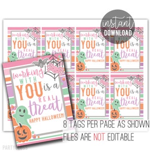 Working With You is A Real Treat Halloween Appreciation Printable Gift ...
