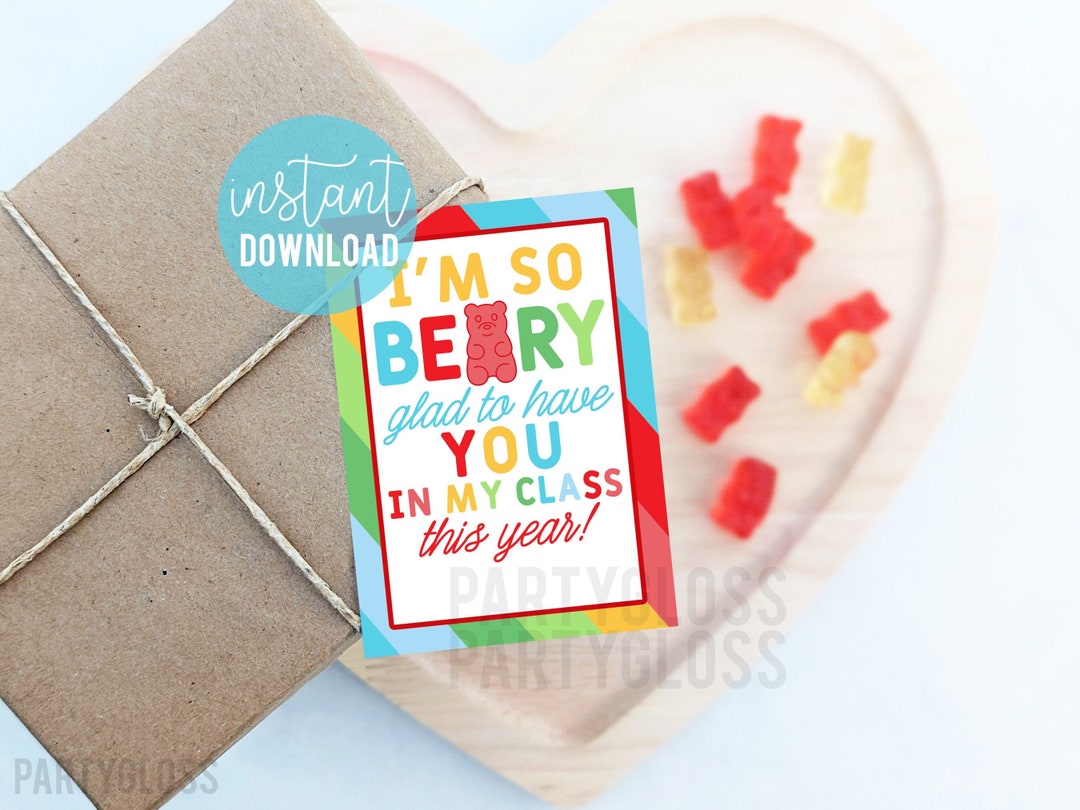Teacher Welcome Back Printable Tags, Beary Glad in My Class, First Day ...