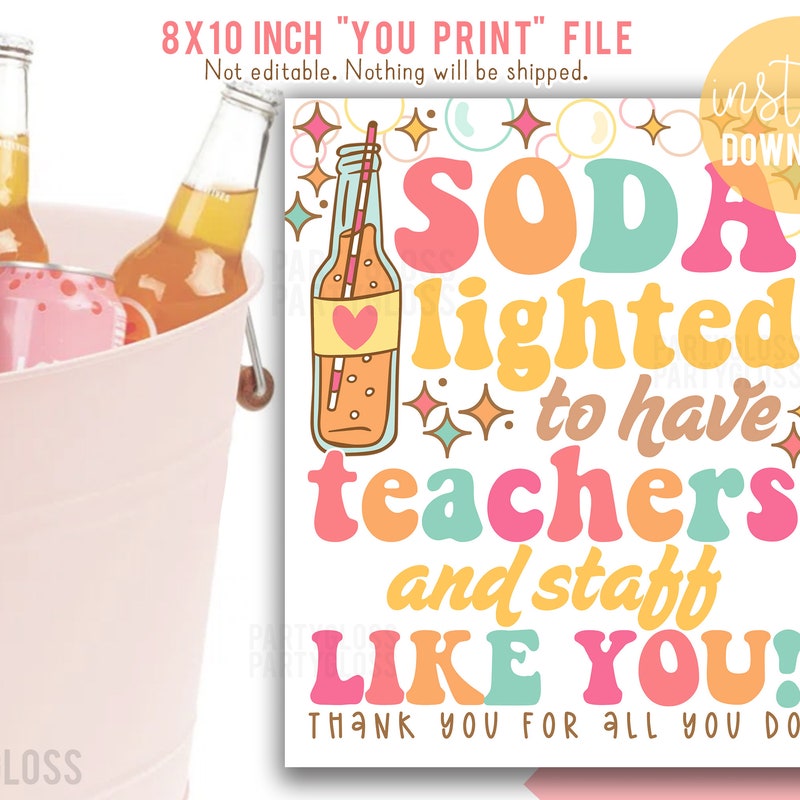 Teacher Soda Bar Printable - Etsy