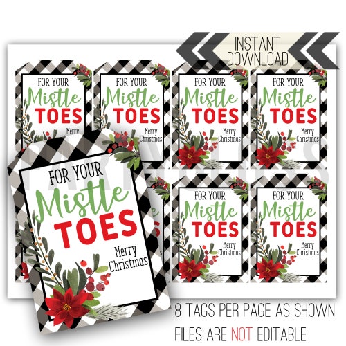 For Your Mistle Toes Christmas Gift Tag Socks Gift Pedicure - Etsy