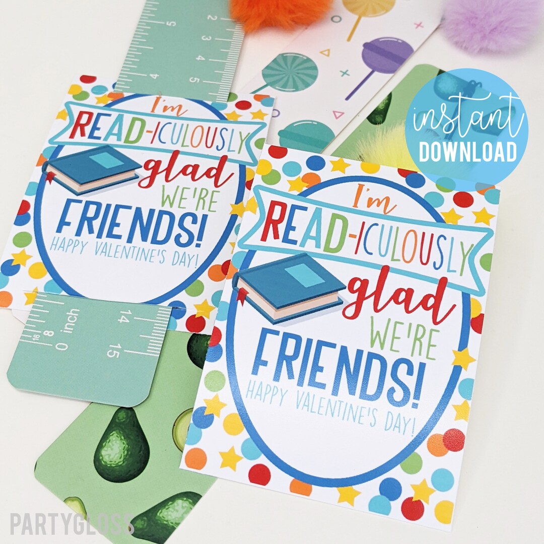 Bookmark Valentine's Day Printable Tag Book Valentine Readiculously ...