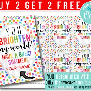 Editable Colorful Art Crayon End of the Year Printable Tags Non Food ...
