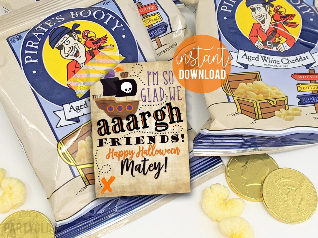 Pirate Halloween Printable Tags, I'm so Glad We Are Friends Matey Fun ...