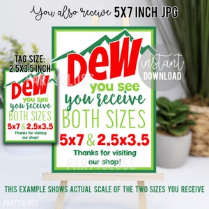 Dew Appreciation Printable Tag | Soda Pop Pun Tags | Appreciation Treat ...