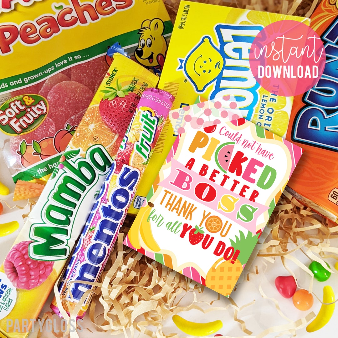 Boss Appreciation Printable Tag | Boss Gift Printable Tags | Fruit Gift ...