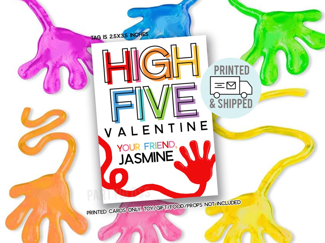 Printed and Shipped Valentine's Day Sticky Hand High Five Valentine ...