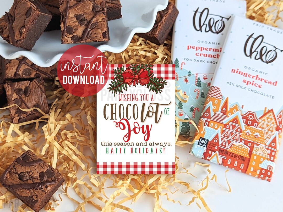 Christmas Wishing You a Chocolate of Joy Appreciation Printable Tag ...