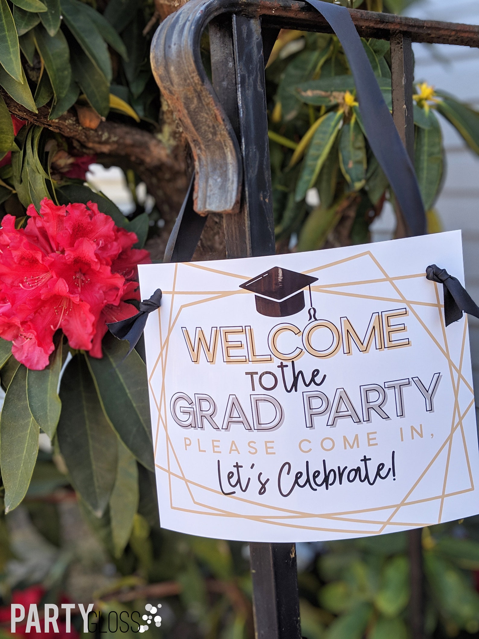 Graduation Welcome Sign Grad Party Hashtag Sign Class of - Etsy