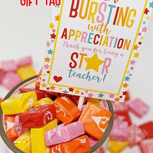 Thanks for Being A Star Teacher Bursting With Appreciation Printable ...