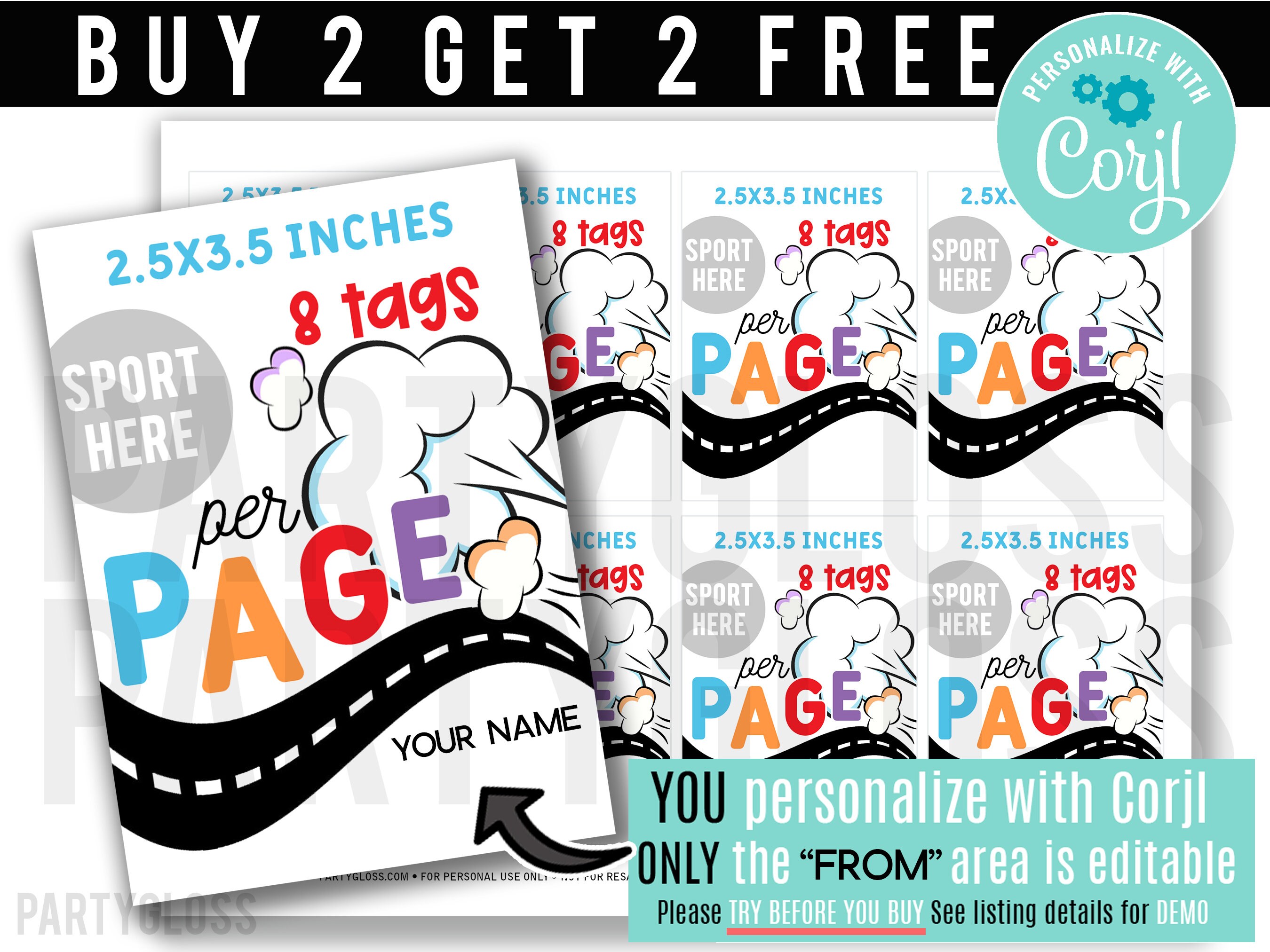 Editable Music Leave 'em in the Dust Printable Gift Tags Good Luck ...