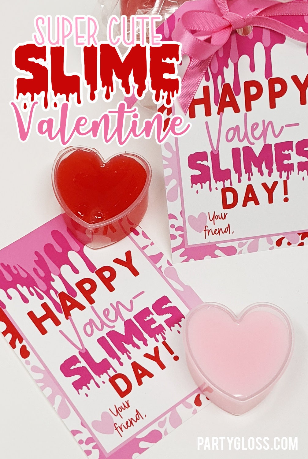 Slime Valentine's Day Printable Tag Non Food Valentine - Etsy