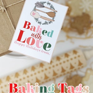 Baked With Love Printable Tags Baked Goods Tag Modern Christmas Tag ...