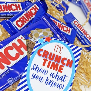 Crunch Time Good Luck Printable Gift Tags, Test Taking Day Treats PTA ...