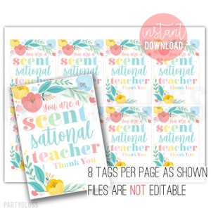Scent-sational Teacher Printable Tags | Scentsational Teacher Tag ...