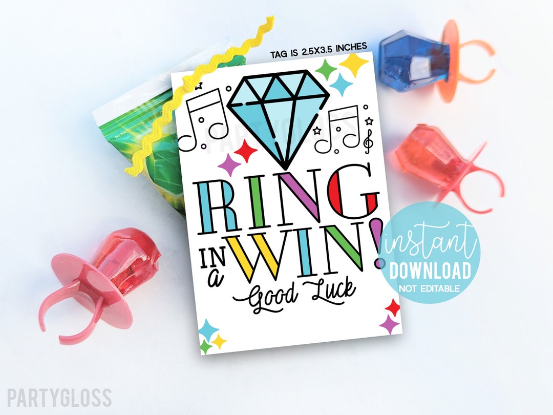 Music Ring in A Win Printable Gift Tags Good Luck Choir Marching Band ...