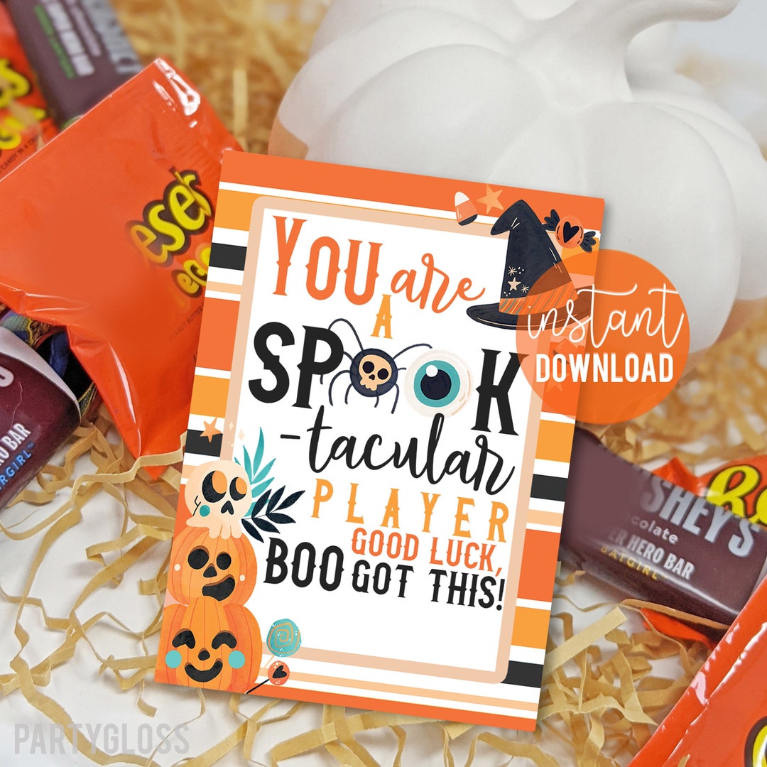Halloween Good Luck Printable Gift Tags, Sports Candy Tags Team ...