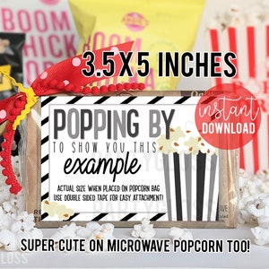 Editable Good Luck Popcorn Printable Tags, PTA PTO Teacher Poppin' by ...