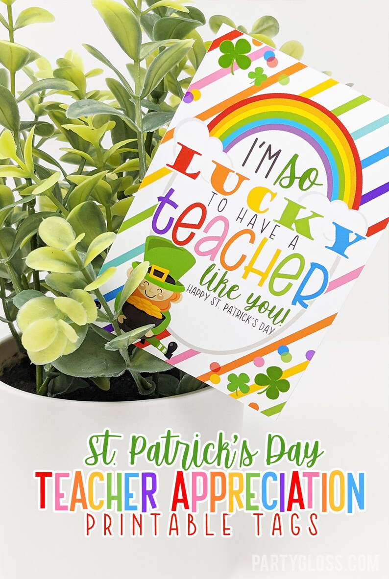 Teacher Appreciation St. Patrick's Day Printable Tags - Etsy