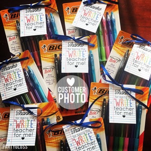 Teacher Appreciation Printable Gift Tags, Write Teacher for Me Teachers ...