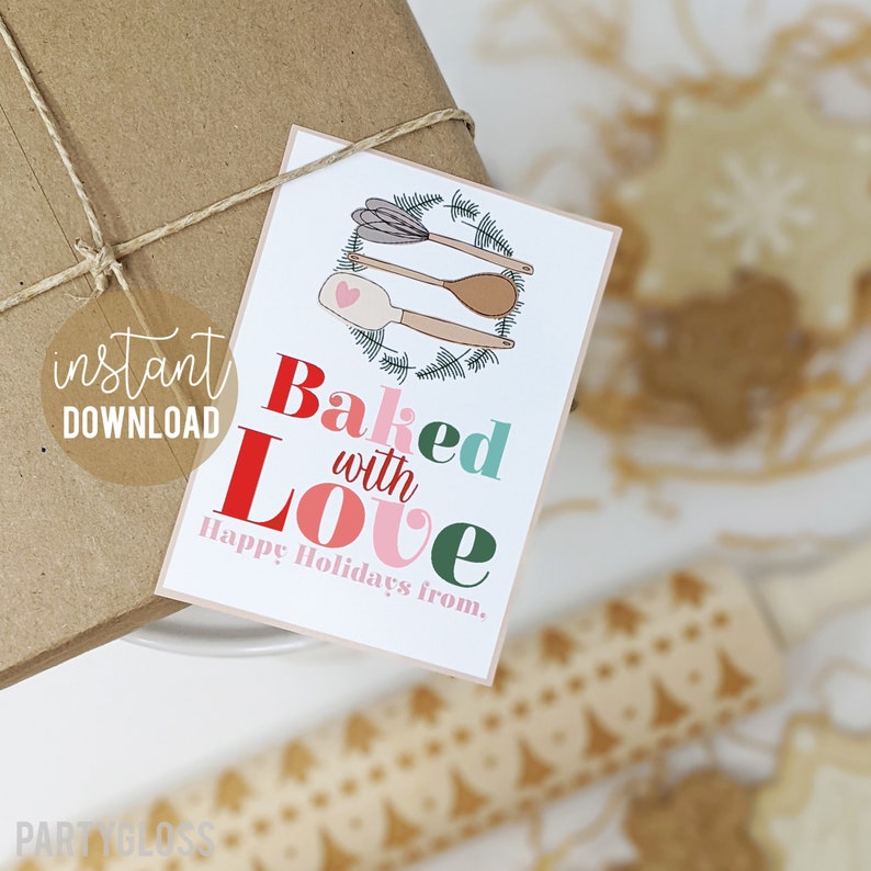 Baked With Love Printable Tags Baked Goods Tag Modern - Etsy