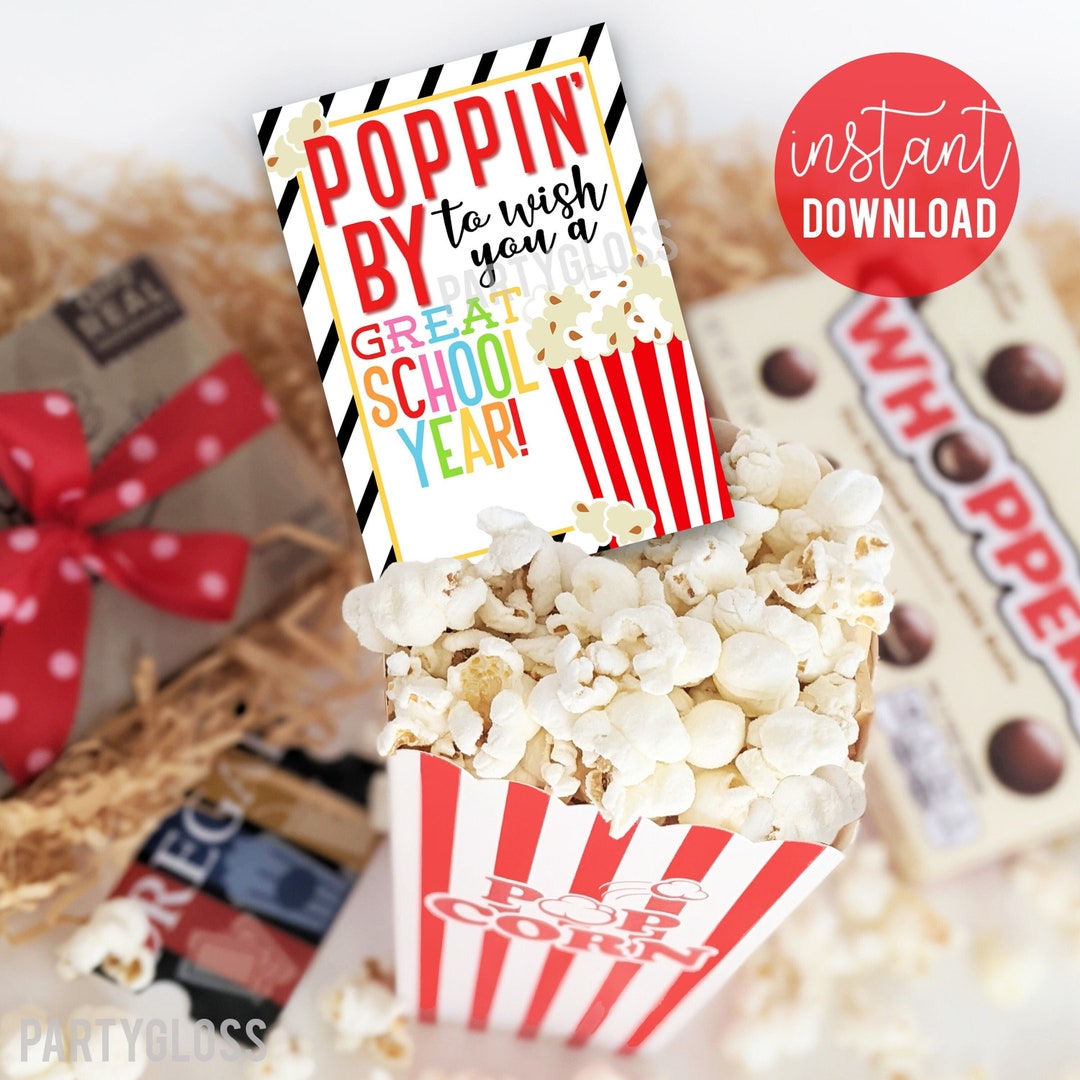 Back to School Popcorn Printable Gift Tags, Poppin' Good School Year ...