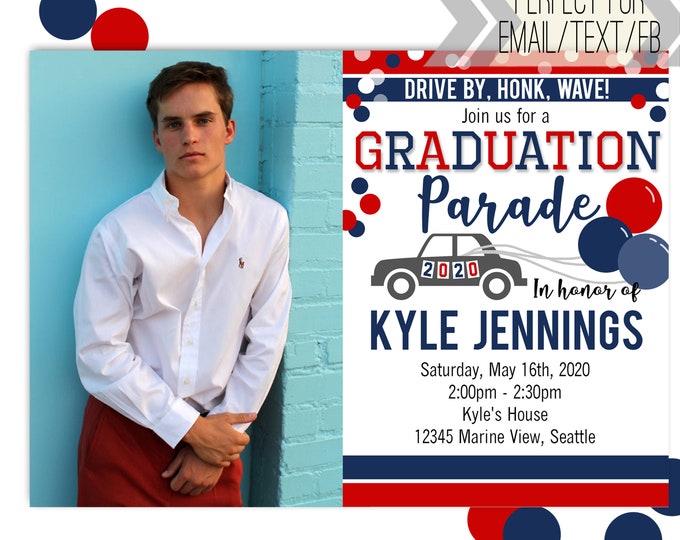 Drive by Graduation Parade Invitation Digital Invitation - Etsy