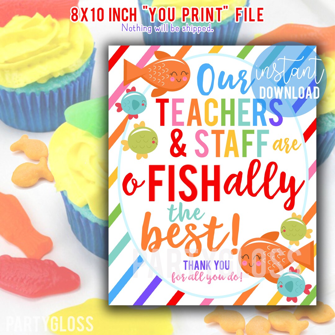 Teachers & Staff Appreciation Printable 8x10 Sign, School Teacher Week ...