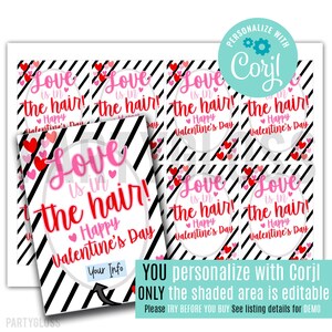 Editable Valentine's Day Printable Tags Clip Scrunchie Valentine Love ...