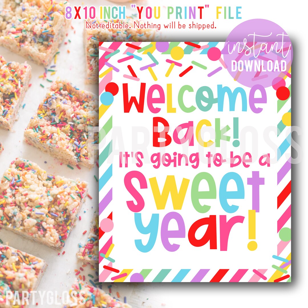 Welcome Back to School 8x10 Print First Day Sweet Year Sign PTO PTA ...